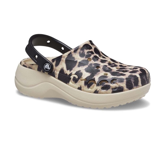 CROCS | Shoes | Crocs Womens Baya Platform Leopard Print Clogs Nwt ...